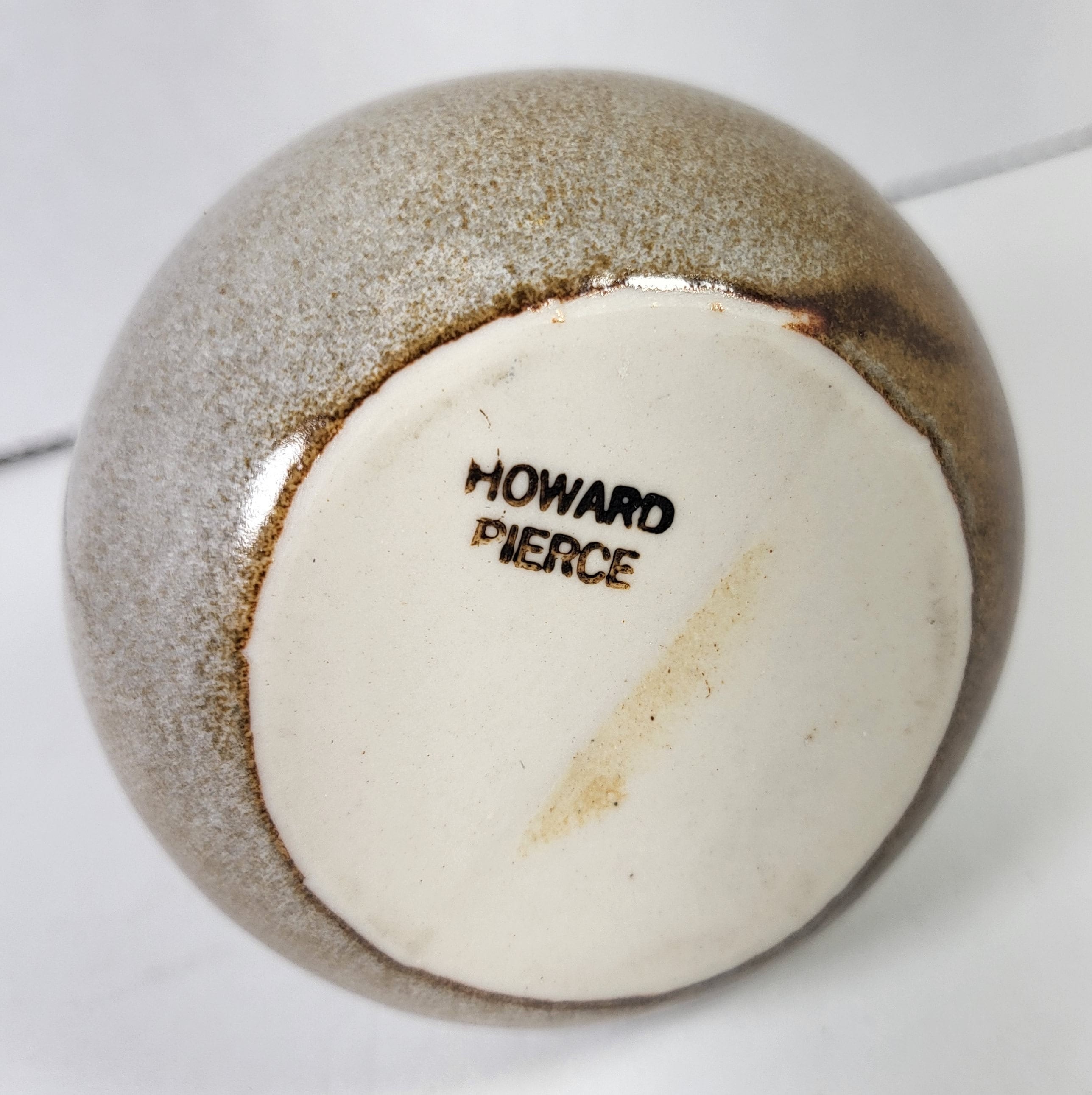 Original Howard Pierce Pottery Vase Unique Speckled Brown Color on Gray ...