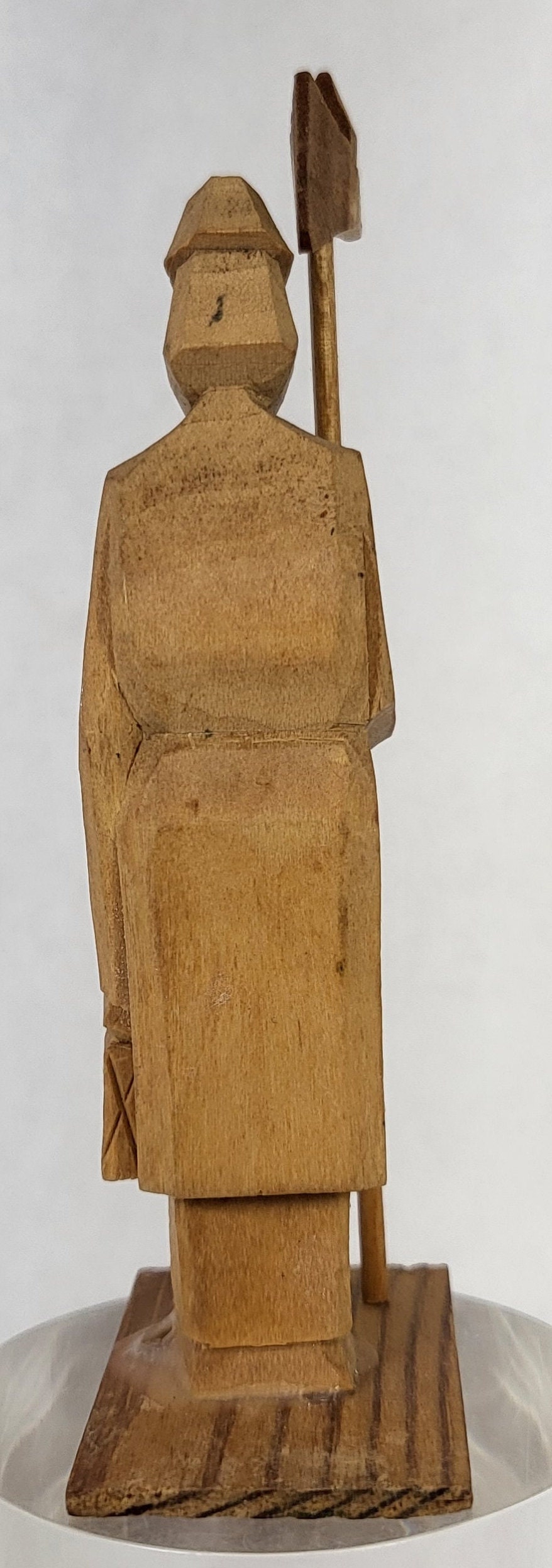 Hand Carved Wood Soldier With Weapon and Lantern Natural - Etsy