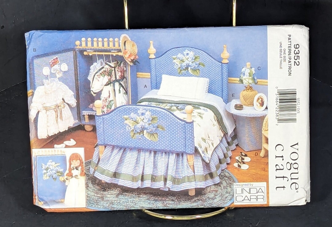 Vogue 9352 Sewing Pattern 18" Doll Furniture Pattern Doll Sheets ...