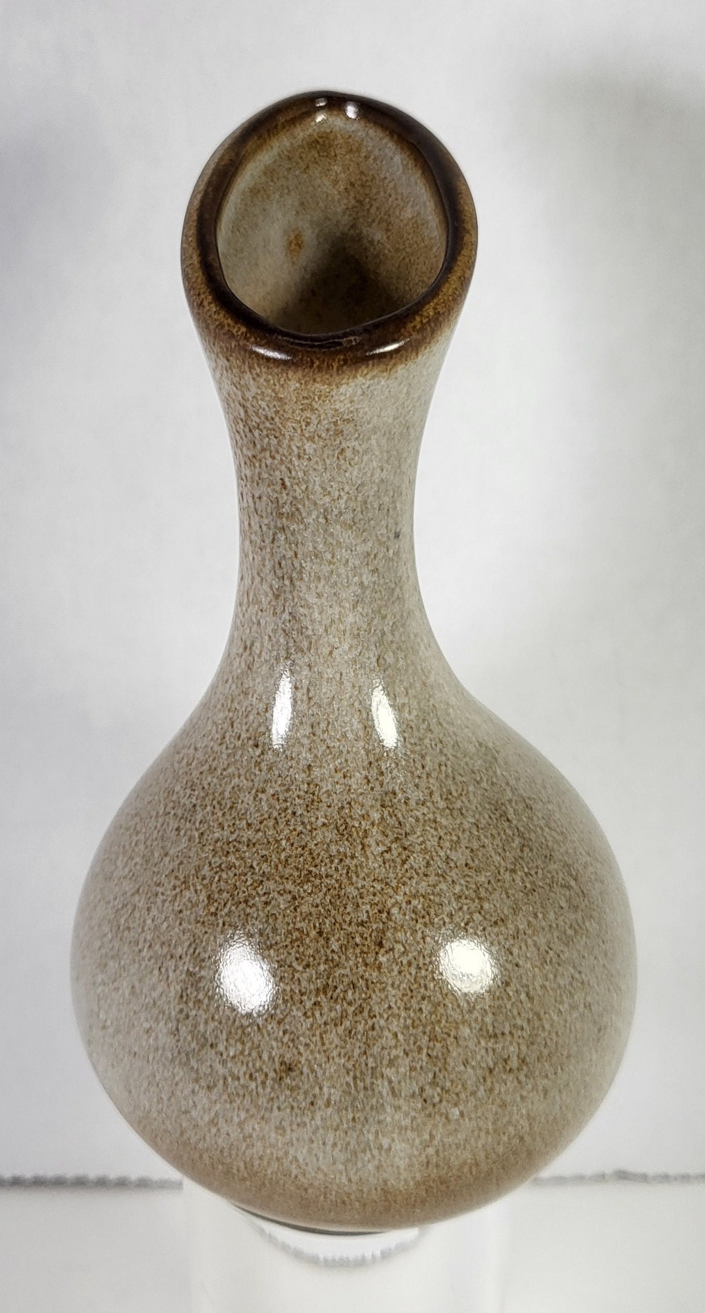 Original Howard Pierce Pottery Vase Unique Speckled Brown Color on Gray ...