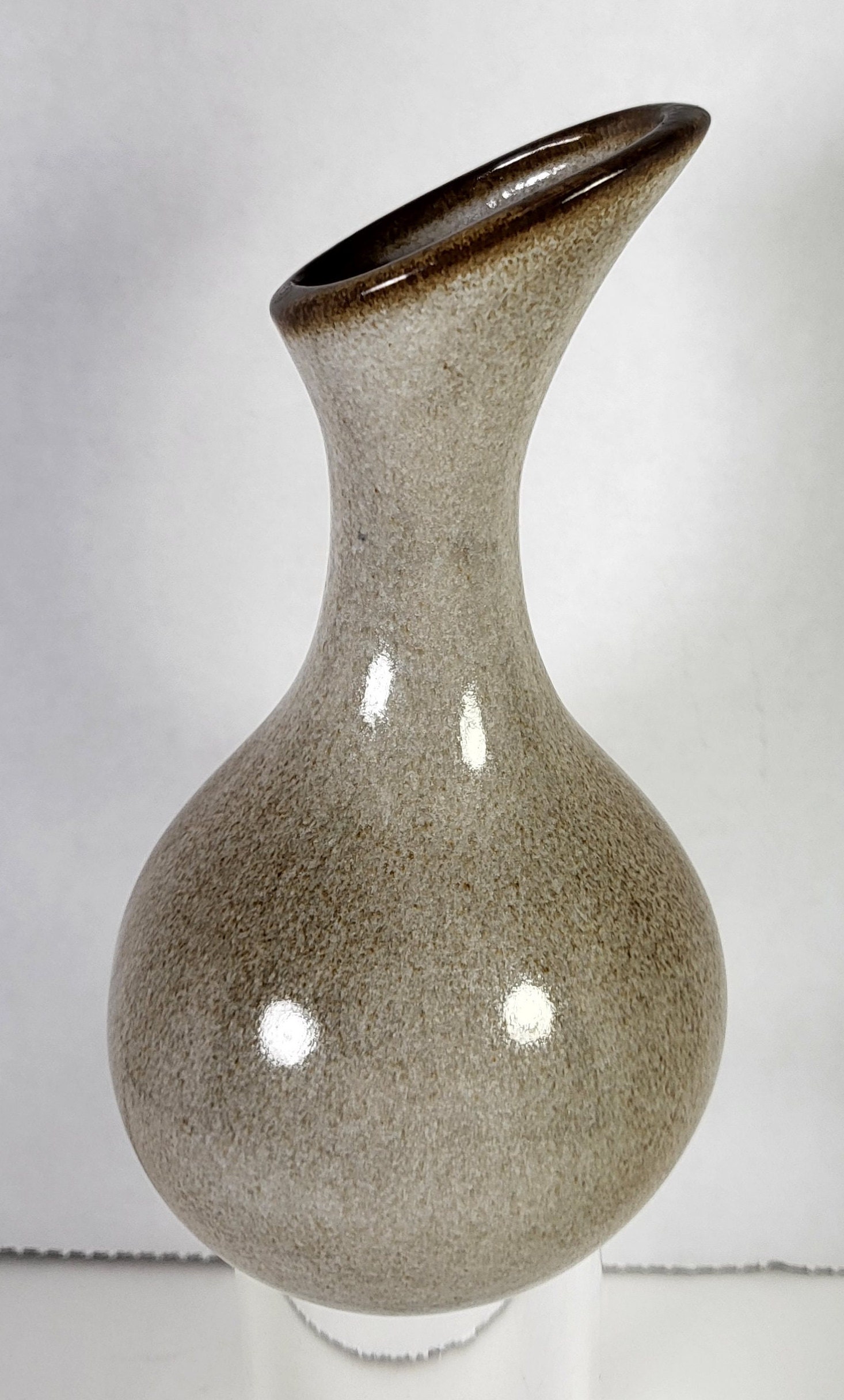 Original Howard Pierce Pottery Vase Unique Speckled Brown Color on Gray ...