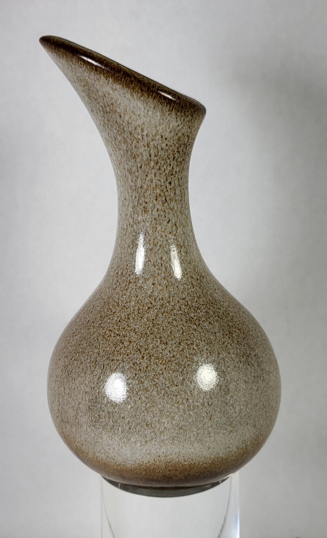 Original Howard Pierce Pottery Vase Unique Speckled Brown Color on Gray ...