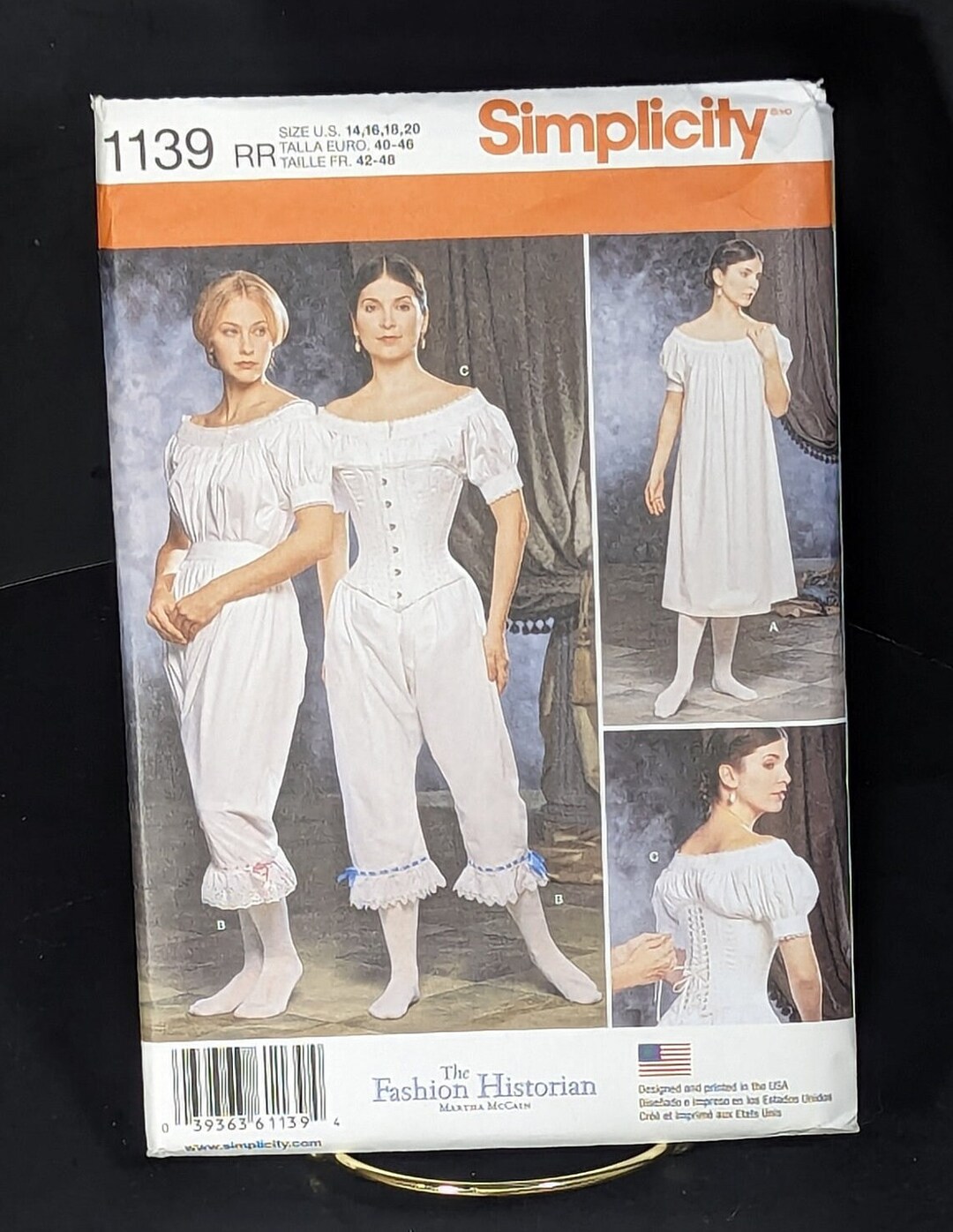 Simplicity 1139 Authentic Historical 1800's Sewing Pattern Chemise ...