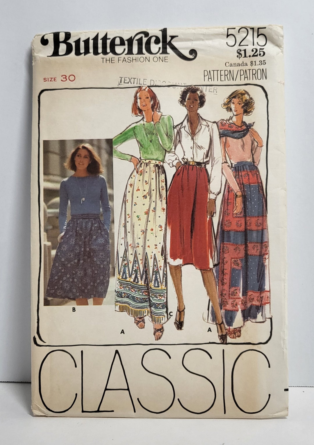 Butterick 5215 Dirndl Skirt 2 Lengths Size 30 Uncut - Etsy