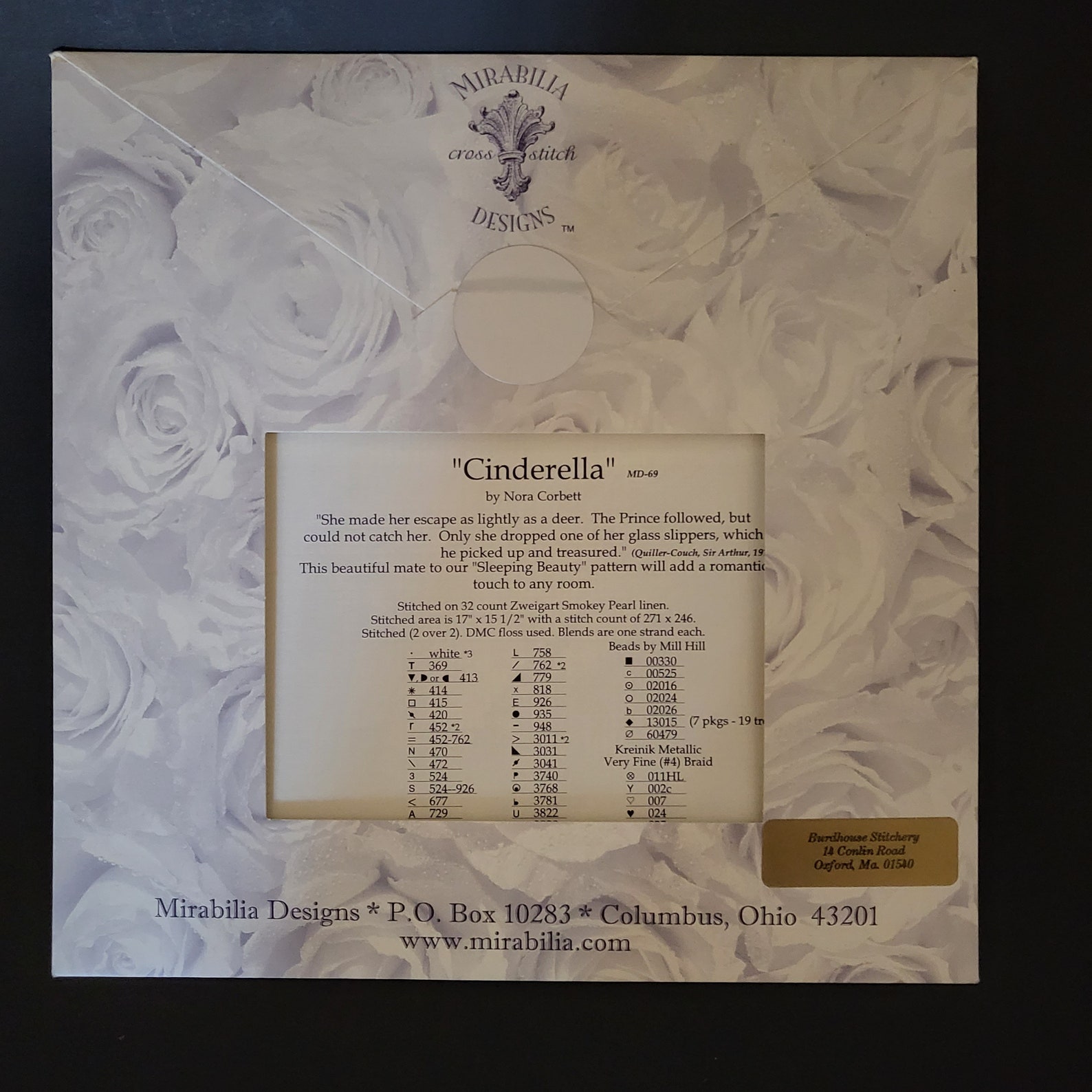 Mirabilia "cinderella" By: Nora Corbett MD-69 Cross Stitch Pattern Only ...