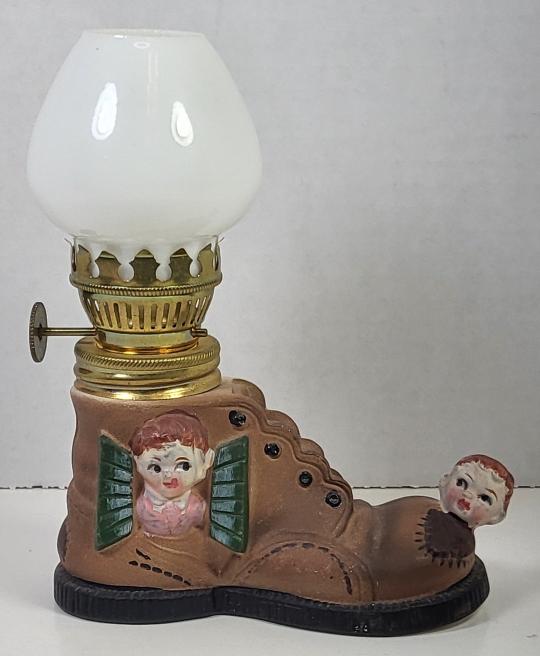 Little Old Women Who Lived in a Shoe Oil Lamp Hand Painted Bisque - Etsy