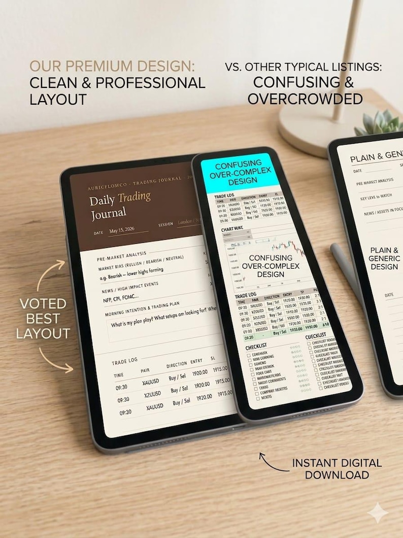 Daily Trading Journal 2026 | Professional Trader Log (PDF Download ...