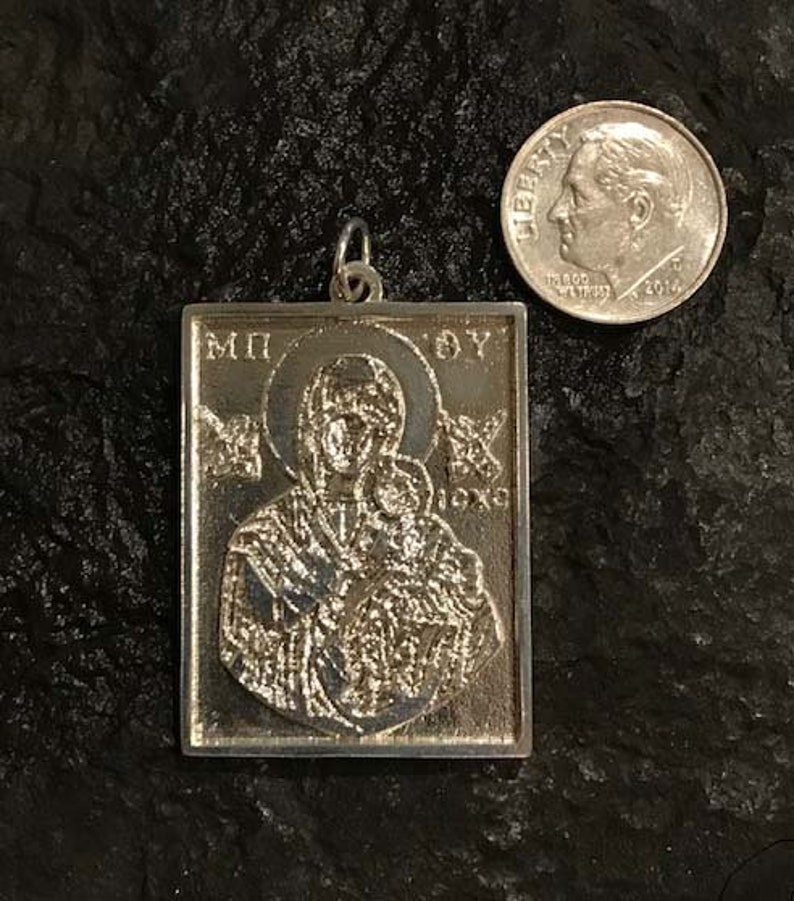 Orthodox Icon Pendant Theotokos 3 mother of God MADE - Etsy