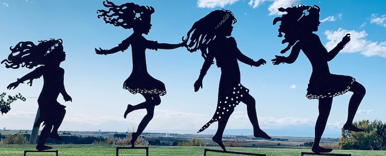 Four Sisters/ Metal Garden Art/ Yard Art/ Shadow Art/ Memorial - Etsy