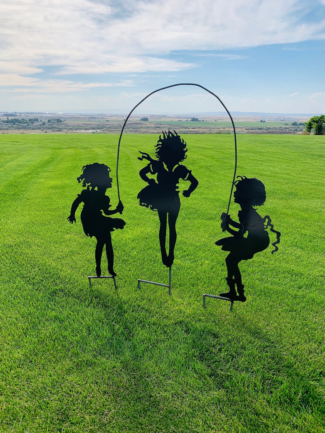 Jumping Rope Vintage Large Metal Silhouette for the Garden or Yard Art ...