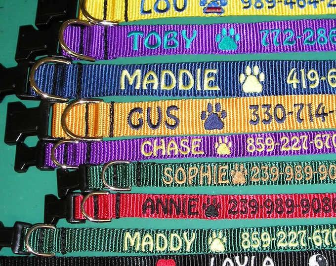 Personalized Custom Made Embroidered Dog Collars - Etsy