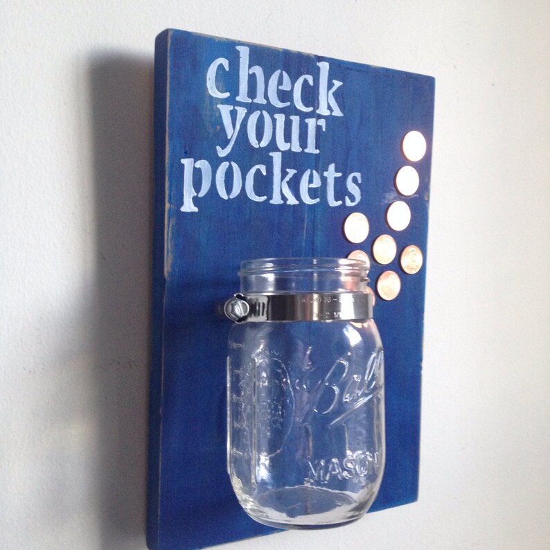 Check Your Pockets Change Jar/laundry Room Decor Made From - Etsy