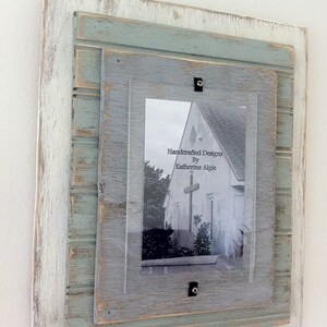 5 X 7 Distressed Handmade Picture Frame Ivory, Slate Green & Gray - Etsy
