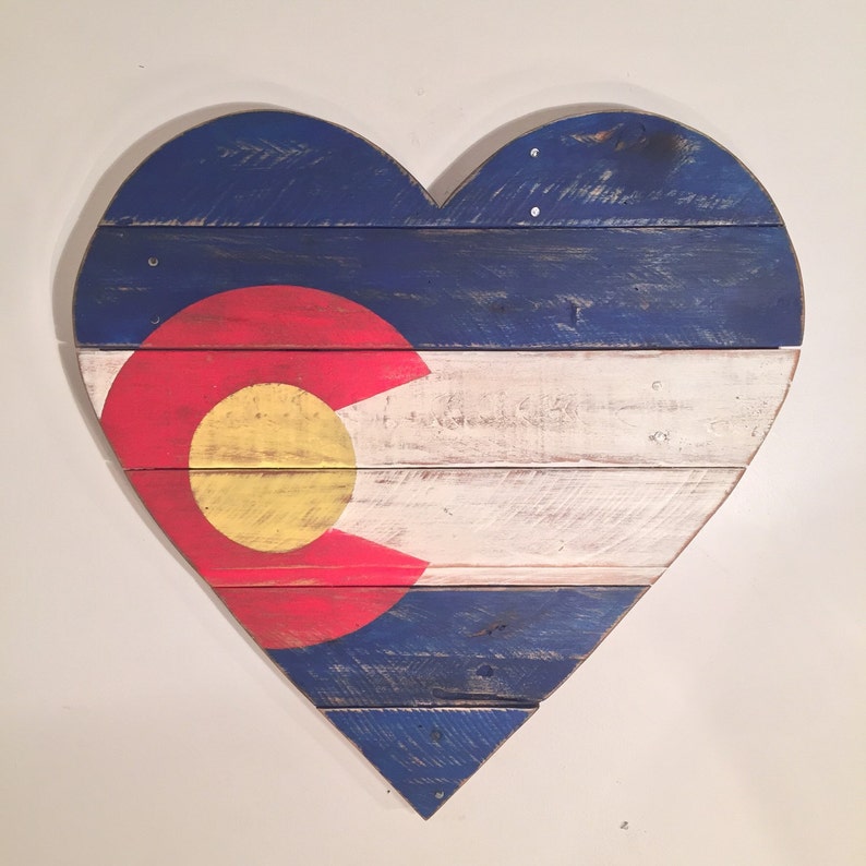 Colorado Flag Wood Heart Wall Decor - Etsy