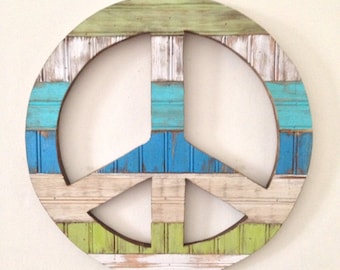 Large 24 Rustic Wood Peace Sign Wall Decor | Etsy