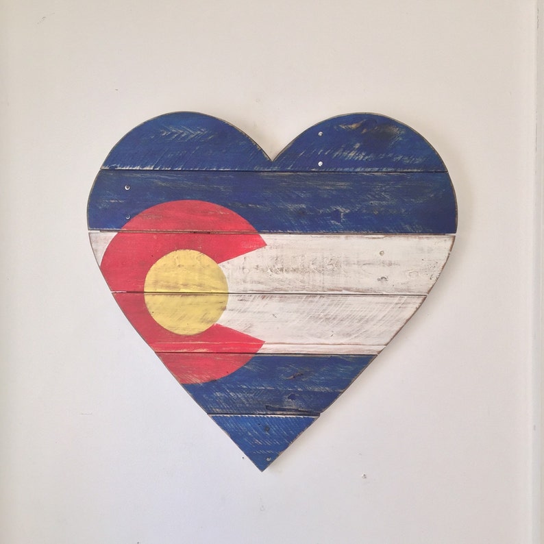 Colorado Flag Wood Heart Wall Decor - Etsy