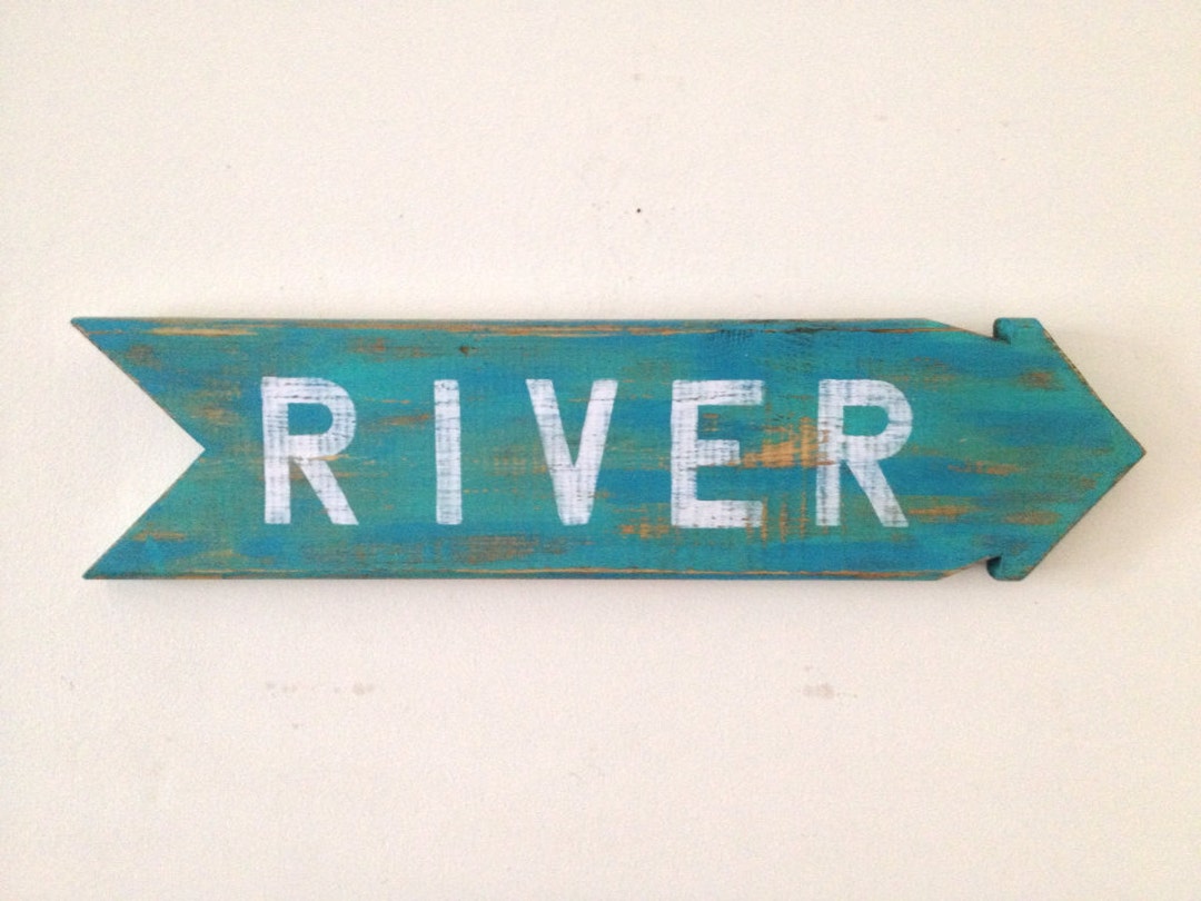 River Rustic Home Decor Wall Hanging Sign Made Form Reclaimed Wood - Etsy