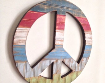 Large 24 Rustic Wood Peace Sign Wall Decor | Etsy
