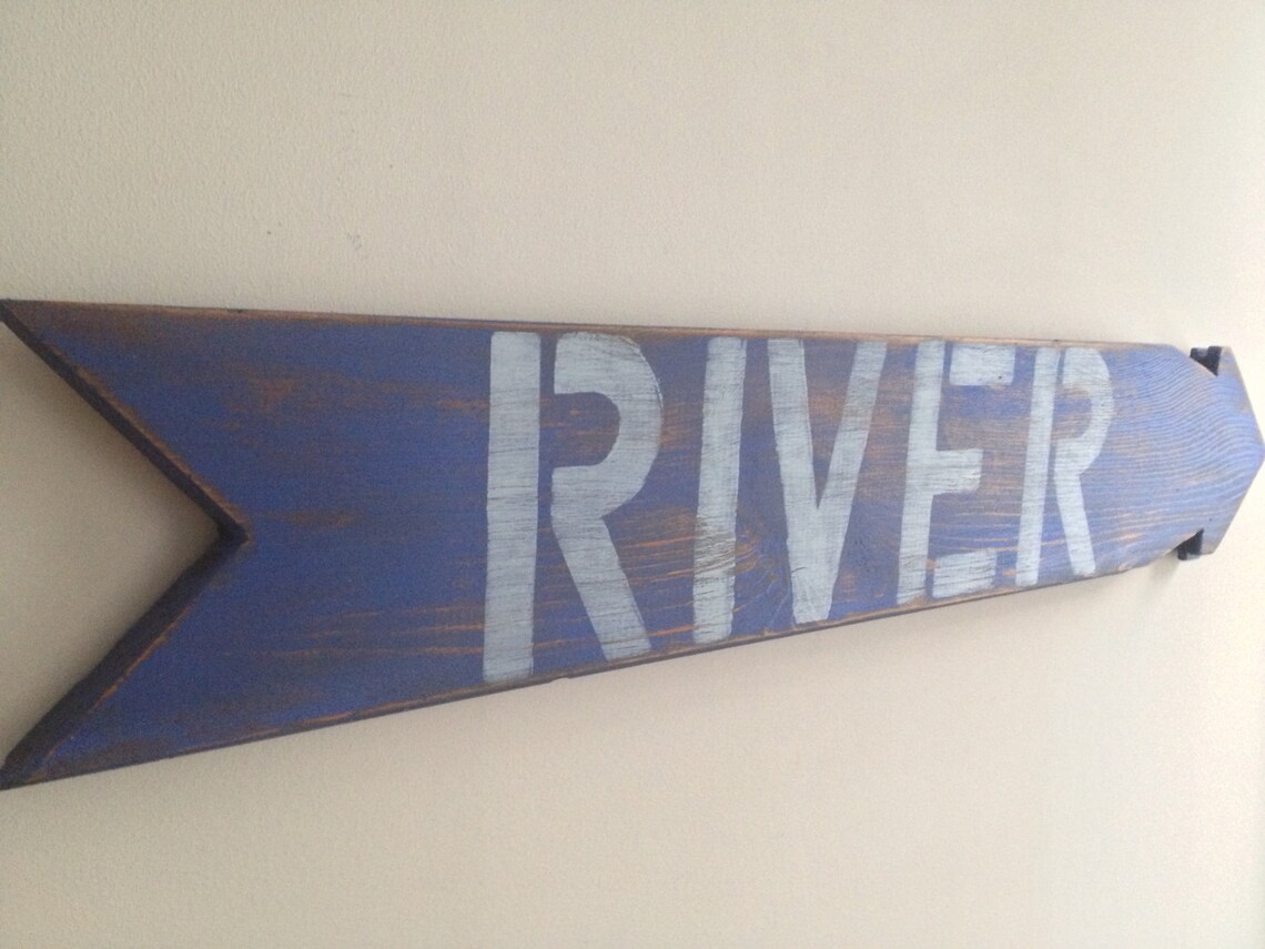 River Rustic Home Decor Wall Hanging Sign Made Form | Etsy