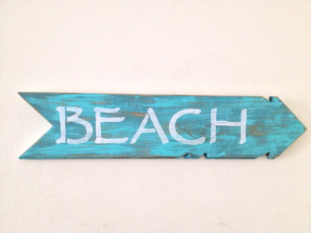 Rustic Wall Decor - BEACH Sign Made Out of Reclaimed Tongue and Groove ...