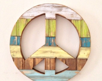 Large 24 Rustic Wood Peace Sign Wall Decor | Etsy