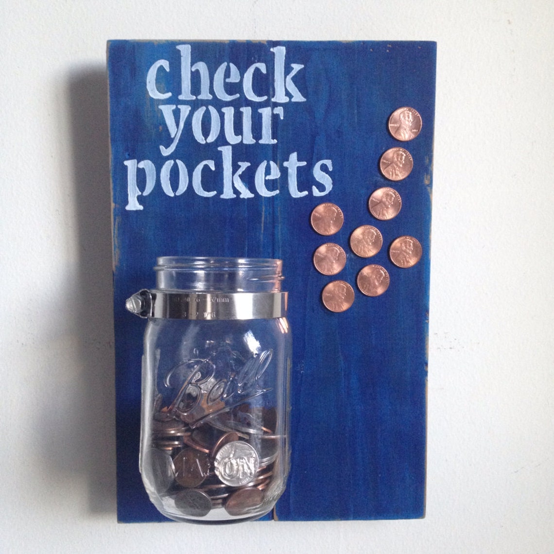 Check Your Pockets Change Jar/laundry Room Decor Made From - Etsy