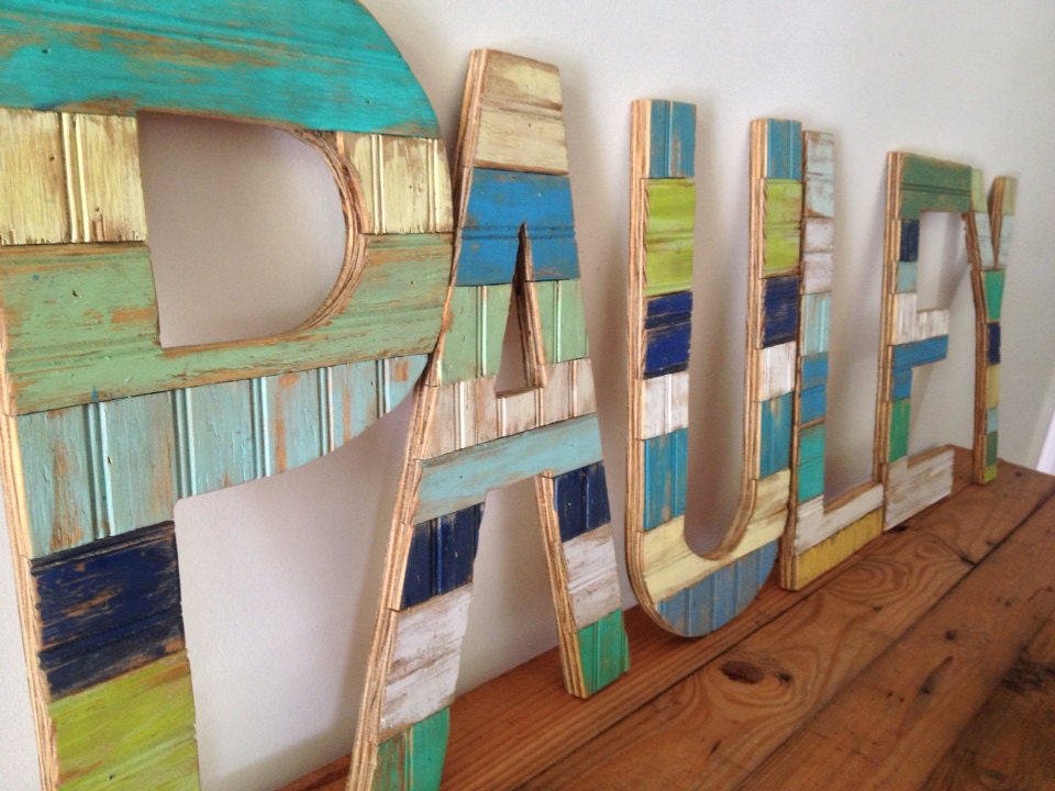 Custom Painted and Distressed Letters | Etsy
