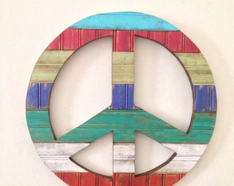 Large 24 Rustic Wood Peace Sign Wall Decor | Etsy