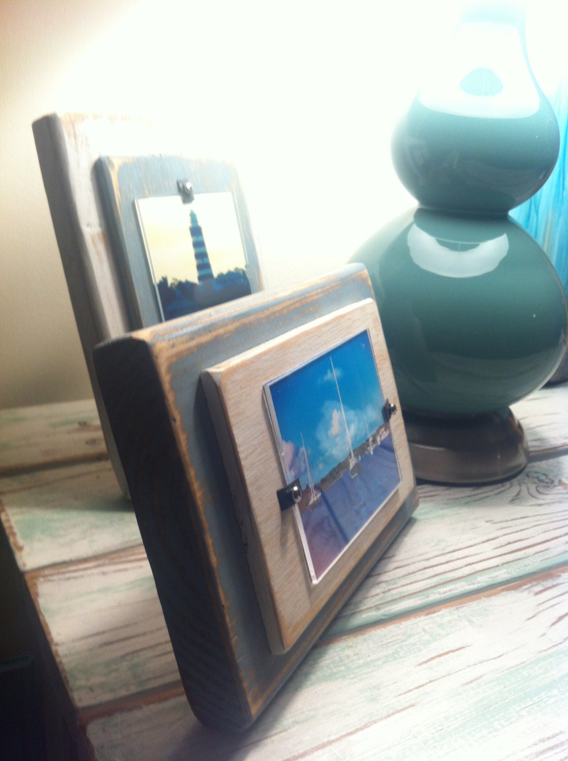 3 X 4 Handmade Picture Frame Lake Blue & White - Etsy