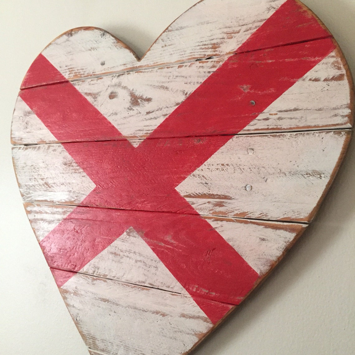 Alabama Flag Wood Heart Wall Decor - Etsy