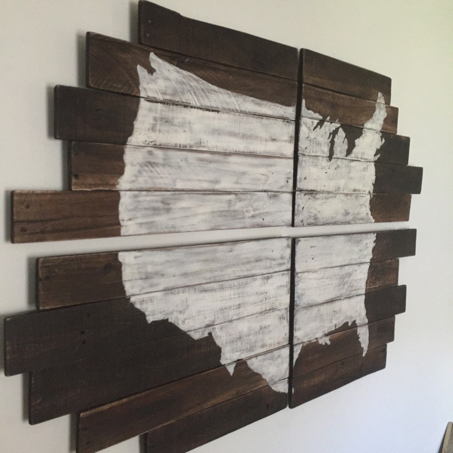 Rustic Home Decor Map of the United States Made From | Etsy