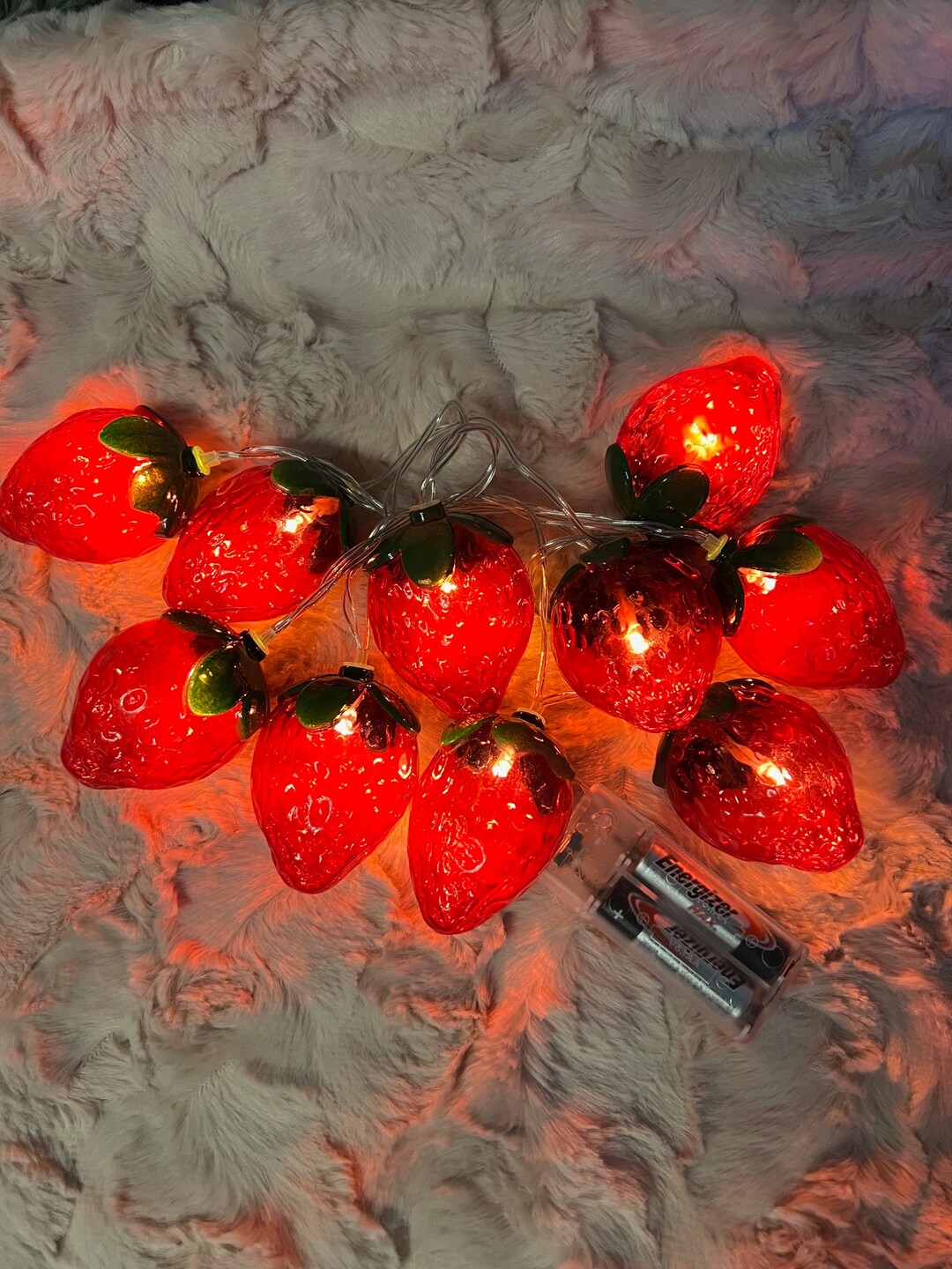 Strawberry Strand of Decorative Bright Red Indoor Lights - Etsy