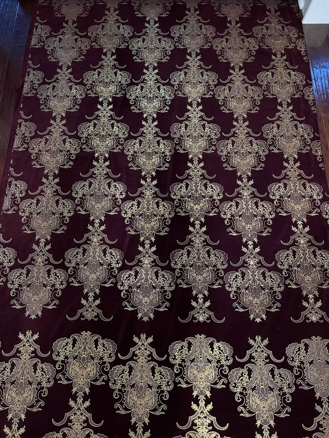 Gorgeous Velvet Fabric With Gilded Gold Pattern by the Yard - Etsy