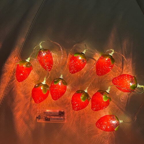 Strawberry Strand of Decorative Bright Red Indoor Lights - Etsy