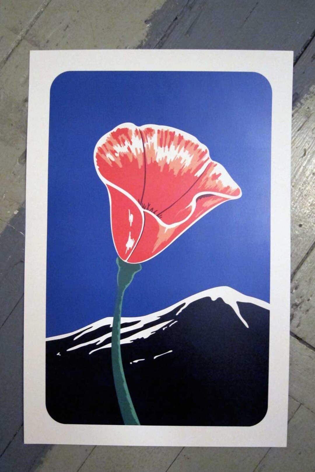 California Scenic Route Sign Replica Print - Orange Poppy Flower and ...