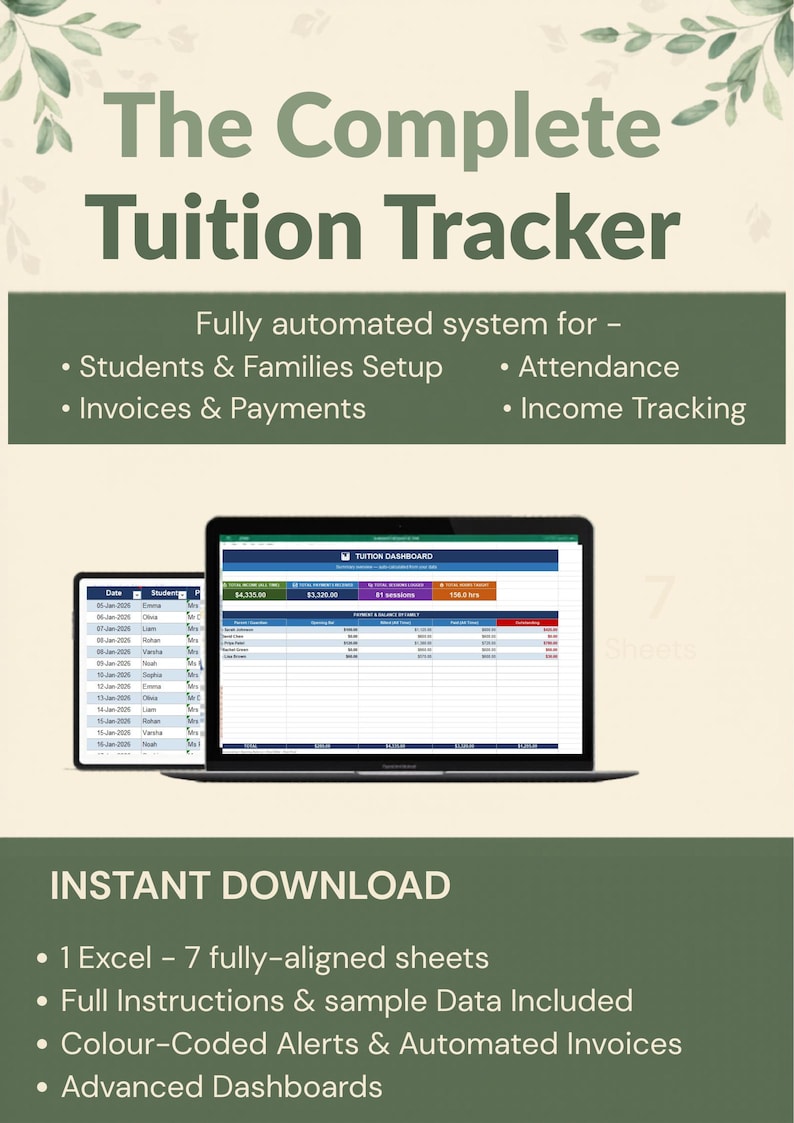 Perfect Tutor Tracker | Student Attendance, Invoice & Income Manager ...