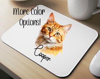 Mousepad Orange Tuxedo Tabby Cat Starry Night Computer Desk Accessories ...