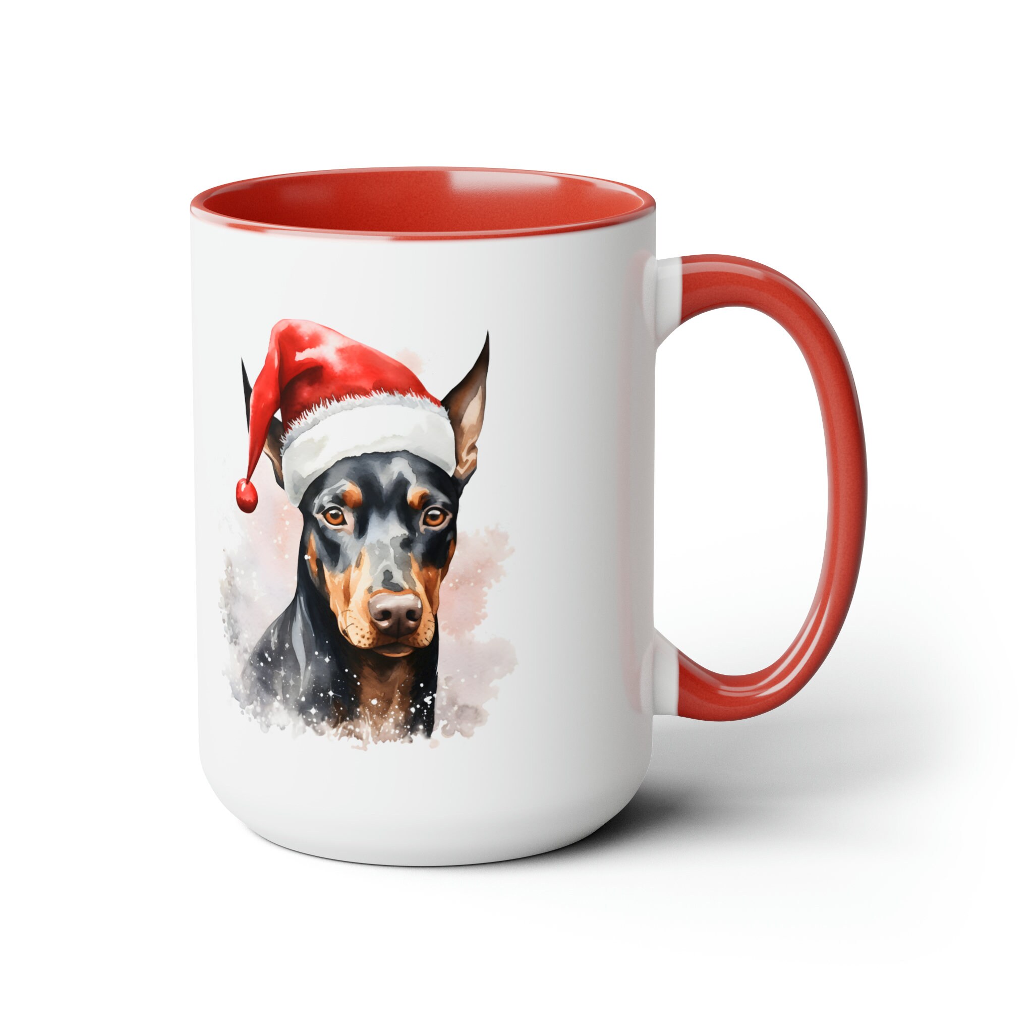 Doberman Pinscher Christmas Mug, Santa Dog Christmas Mug, Christmas Mug ...