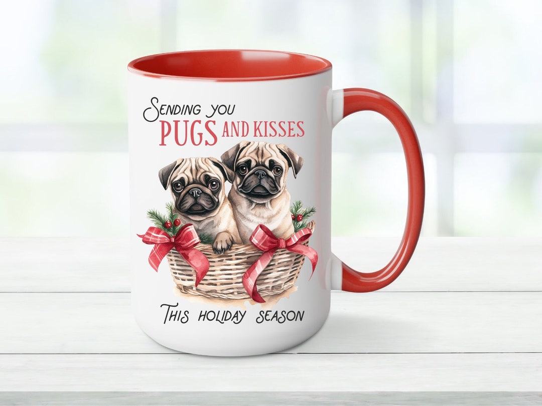 Pug Christmas Mug, Santa Dog Christmas Mug, Christmas Mug, Santa Mug ...