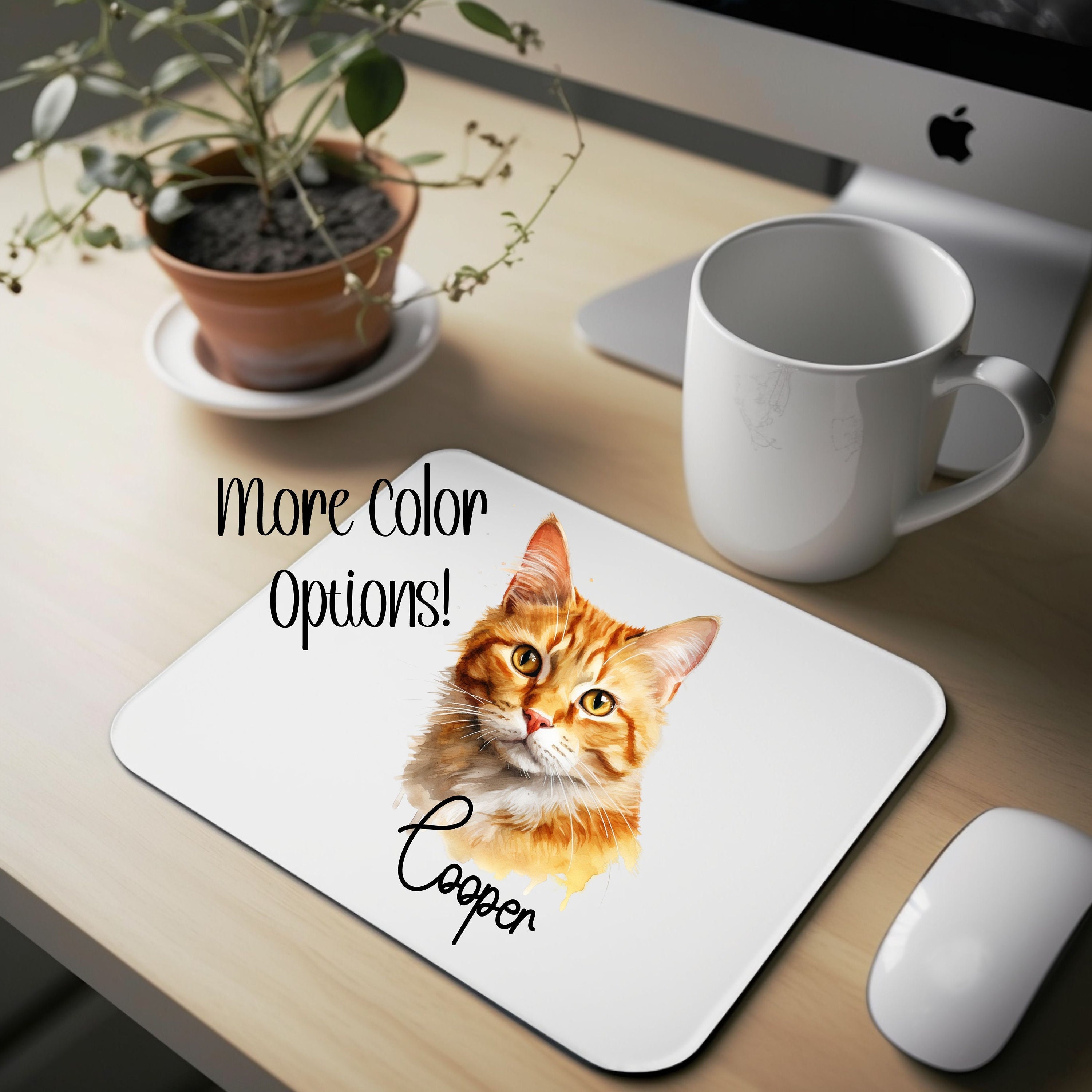 Orange Tabby Cat Mouse Pad Cat Mouse Pad Personalized Custom Gaming ...