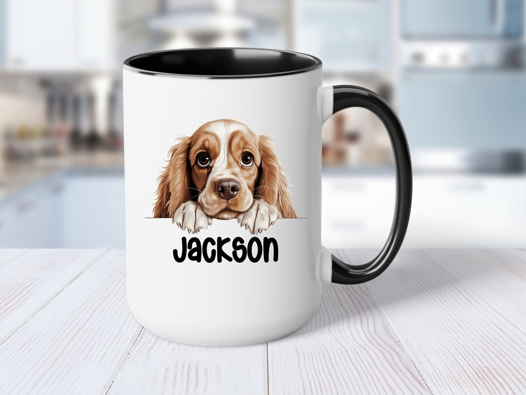 Personalized Cocker Spaniel Mug Peeking Cocker Spaniel Dog Lover Mug ...