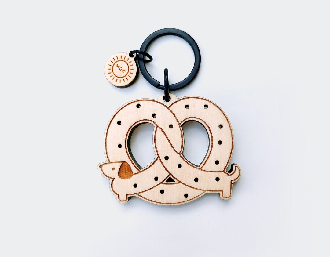 Darby Dot™ Pretzel Key Charm / Wooden Keychain - Etsy