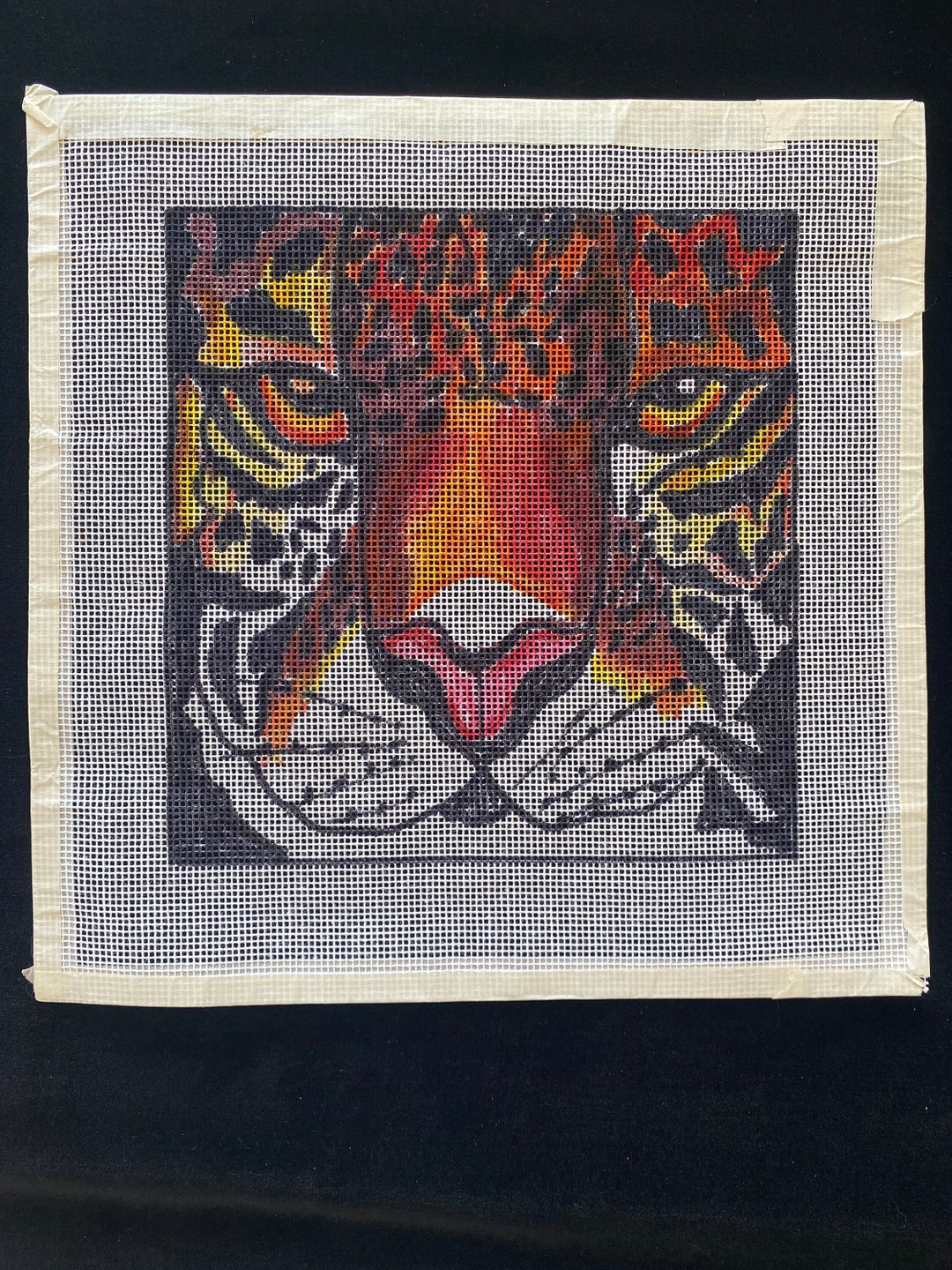 Tiger Hand-painted Needlepoint Canvas - Etsy