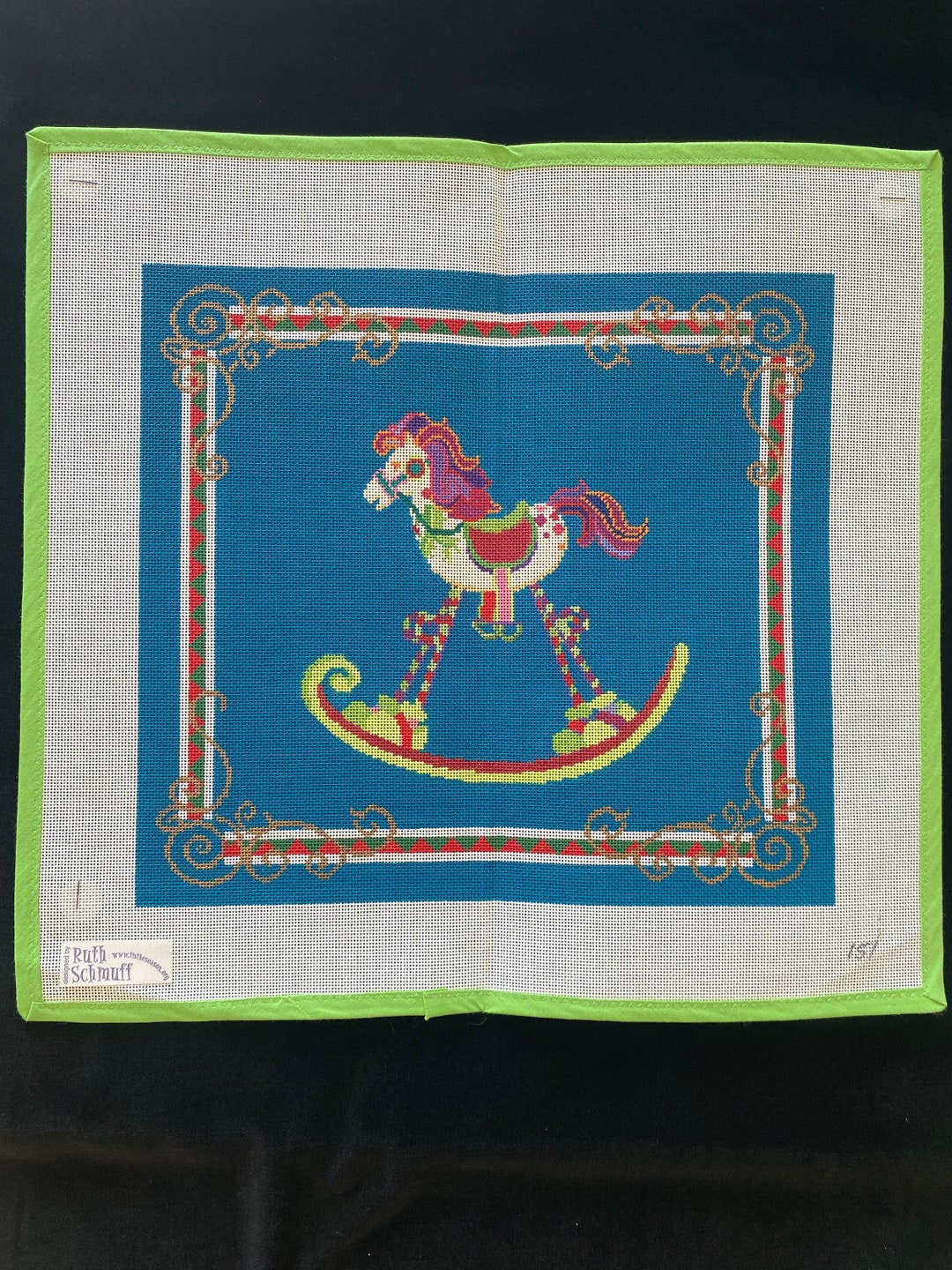 Colorful Rocking-horse Hand-painted Needlepoint Canvas - Ruth Schmuff ...