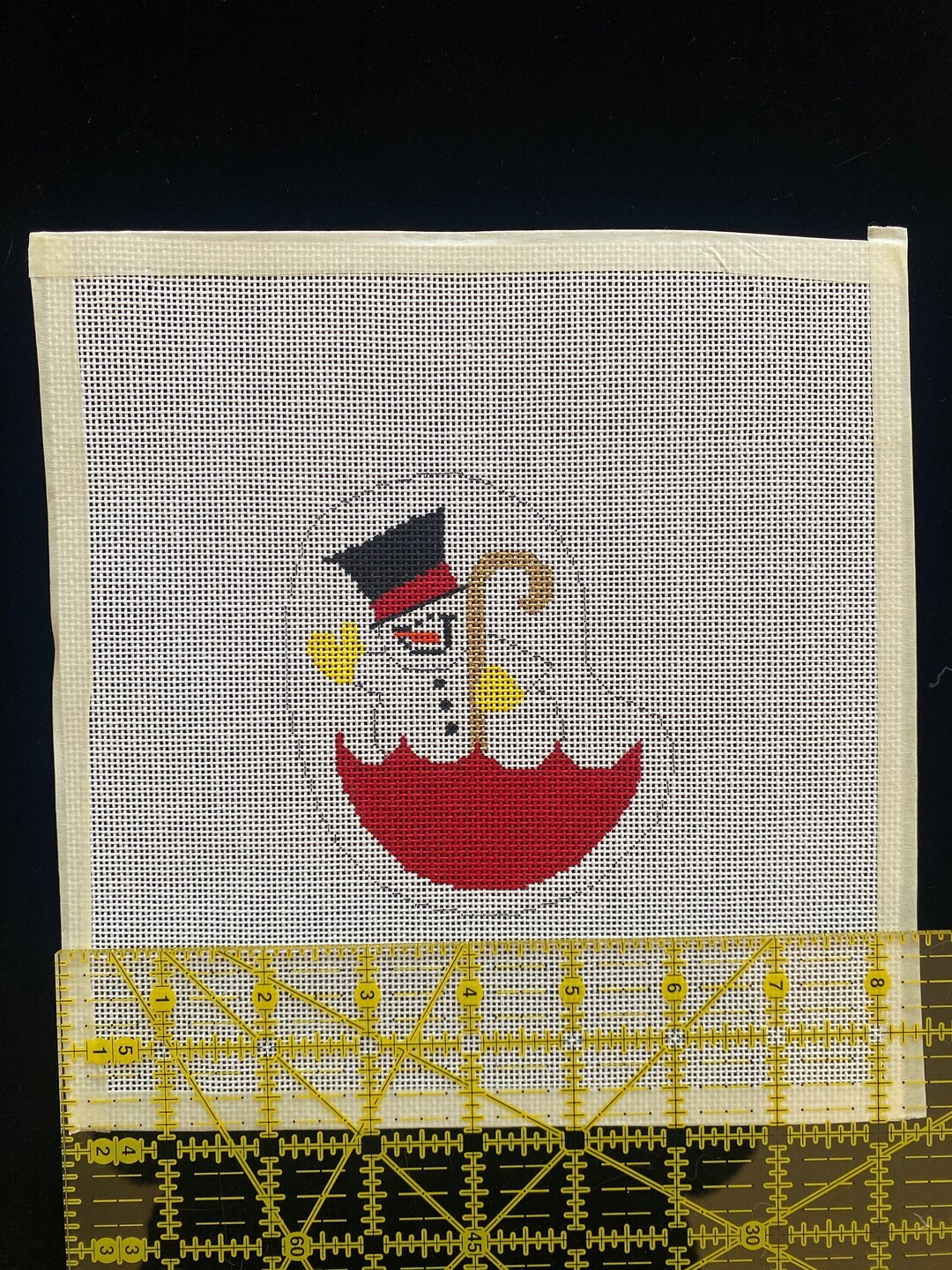 Snowman Umbrella Needlepoint Canvas Ornament - Princess & Me Design - Etsy