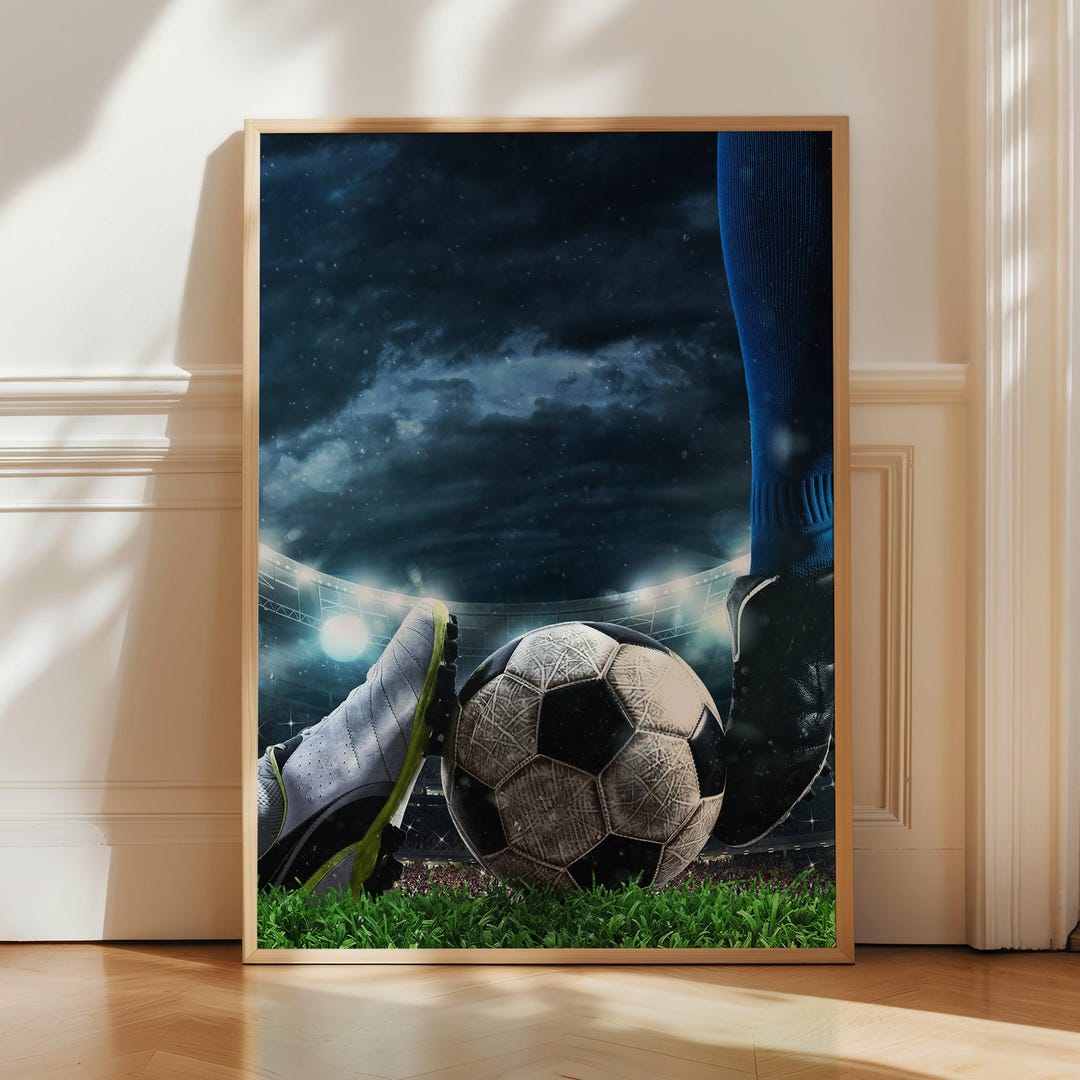 Soccer Sport Action Poster Print - Football Kick Scene Wall Art ...