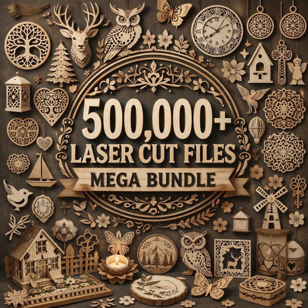 500,000+ Laser Cut Files Mega Bundle | SVG DXF | CNC & Co2 Laser ...