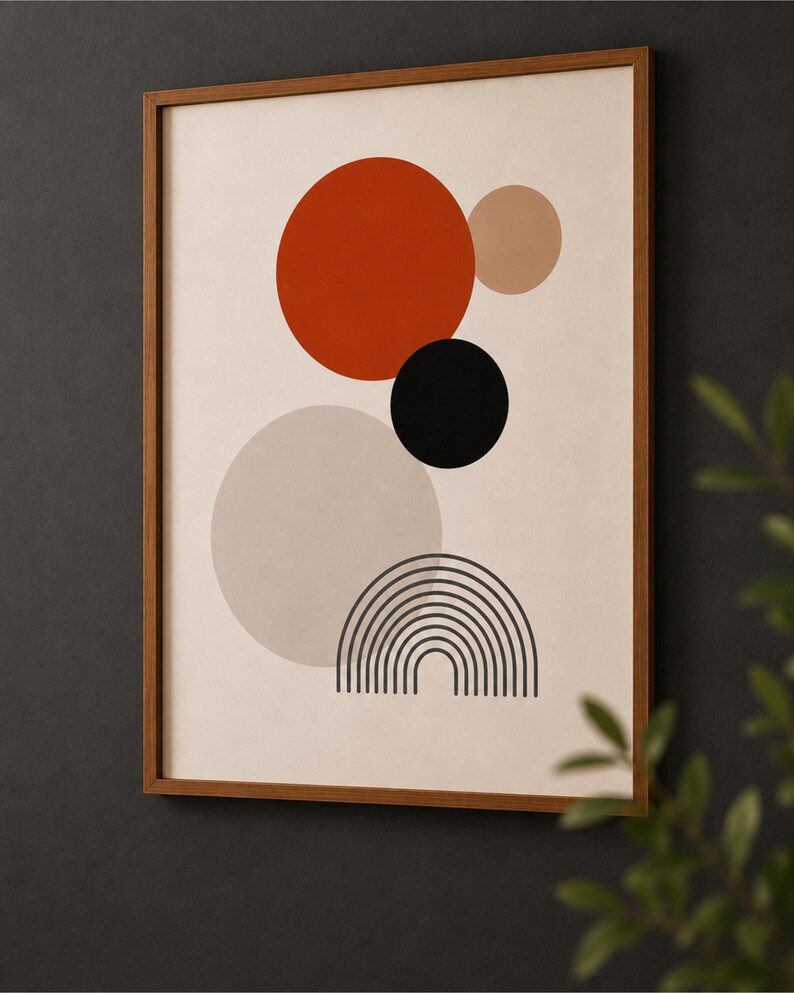 Set of 3 Mid Century Modern Prints, Neutral Boho Wall Art, Beige ...