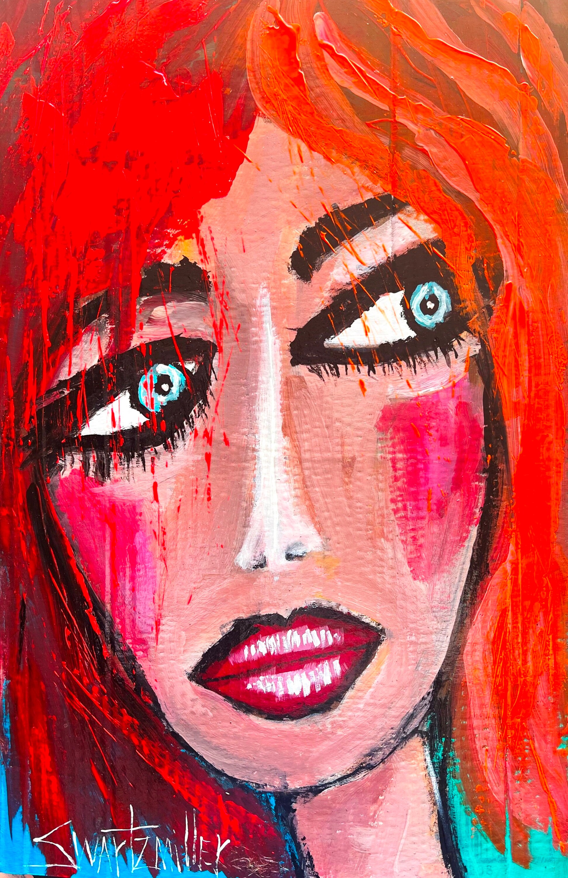 Acrylic Upcycled Cardboard Portrait Painting SHIPS FREE Unique ...