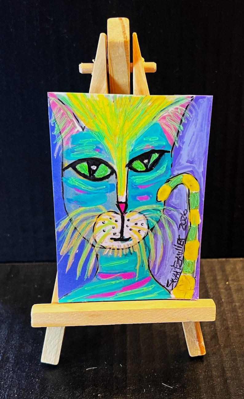 John Lennon Yoko Ono Pop Art ACEO Painting | Colorful ATC Mini Art Card ...